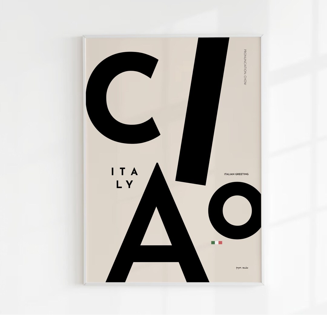Ciao Poster I Hi Poster I Hi Typography Poster I Bold Black Typography ...