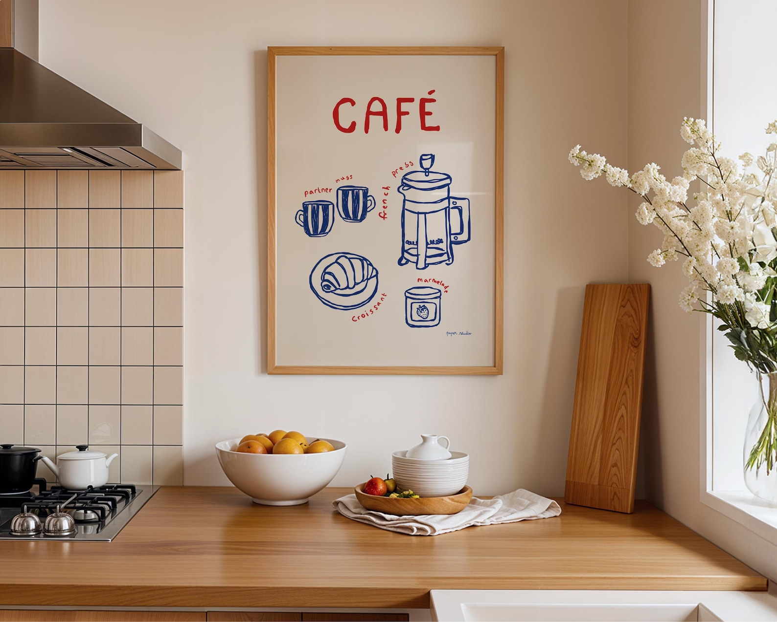 Cafe Print, Hand Drawn Coffee Bar Print, Coffee Poster, Retro Coffee ...