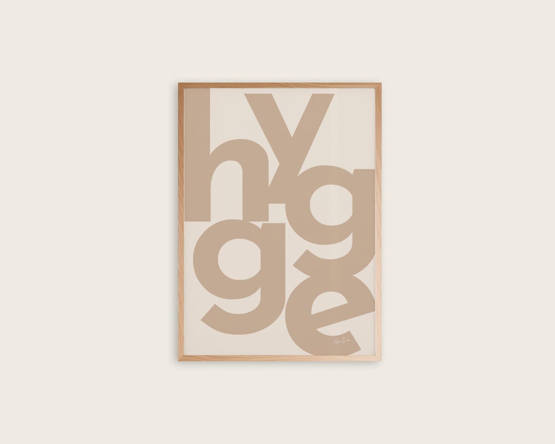 Minimalist Hygge Typography Poster, Bold Beige Typography Print, Scandi ...