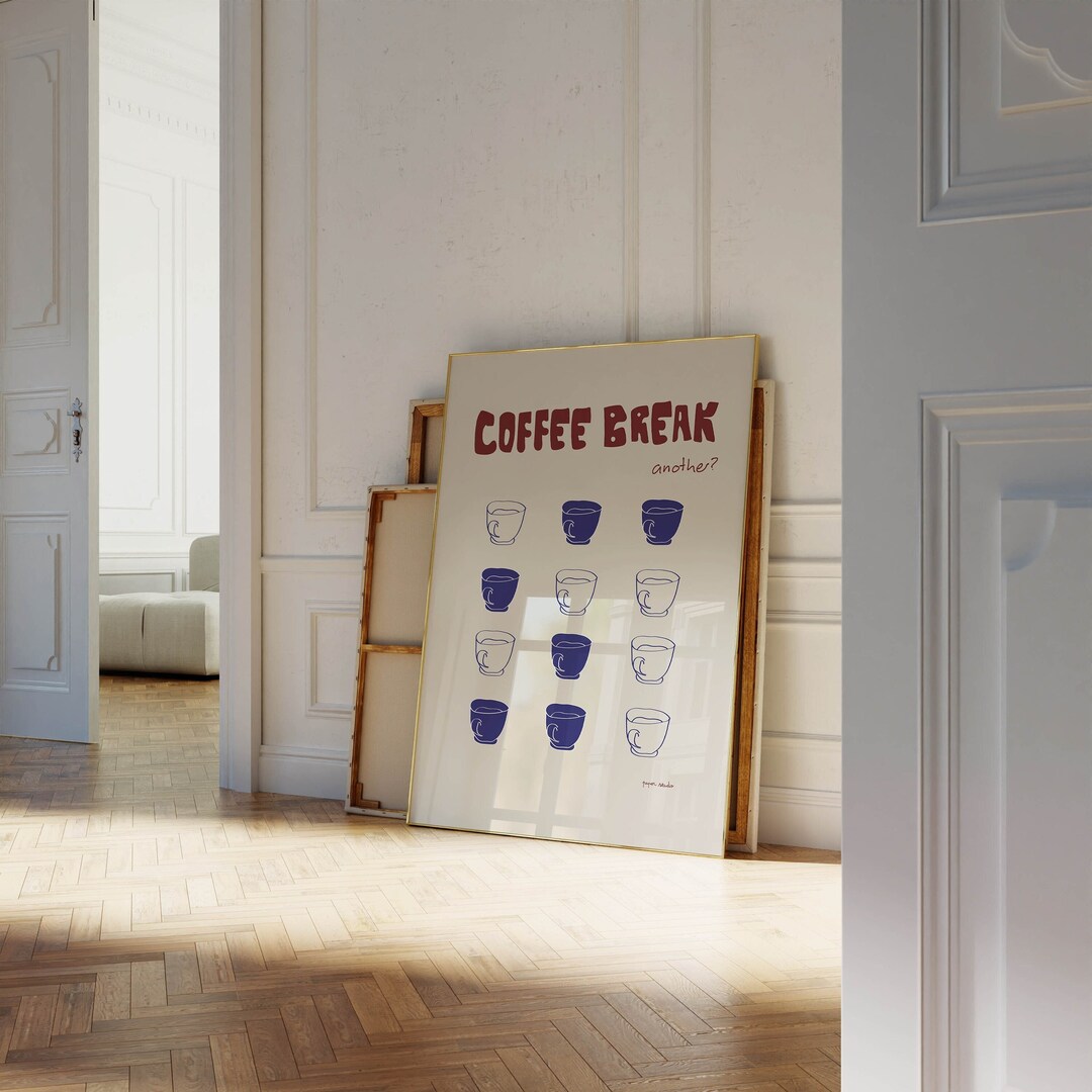 Coffee Break Poster I Printable Art I Trendy Coffee Print I Retro ...