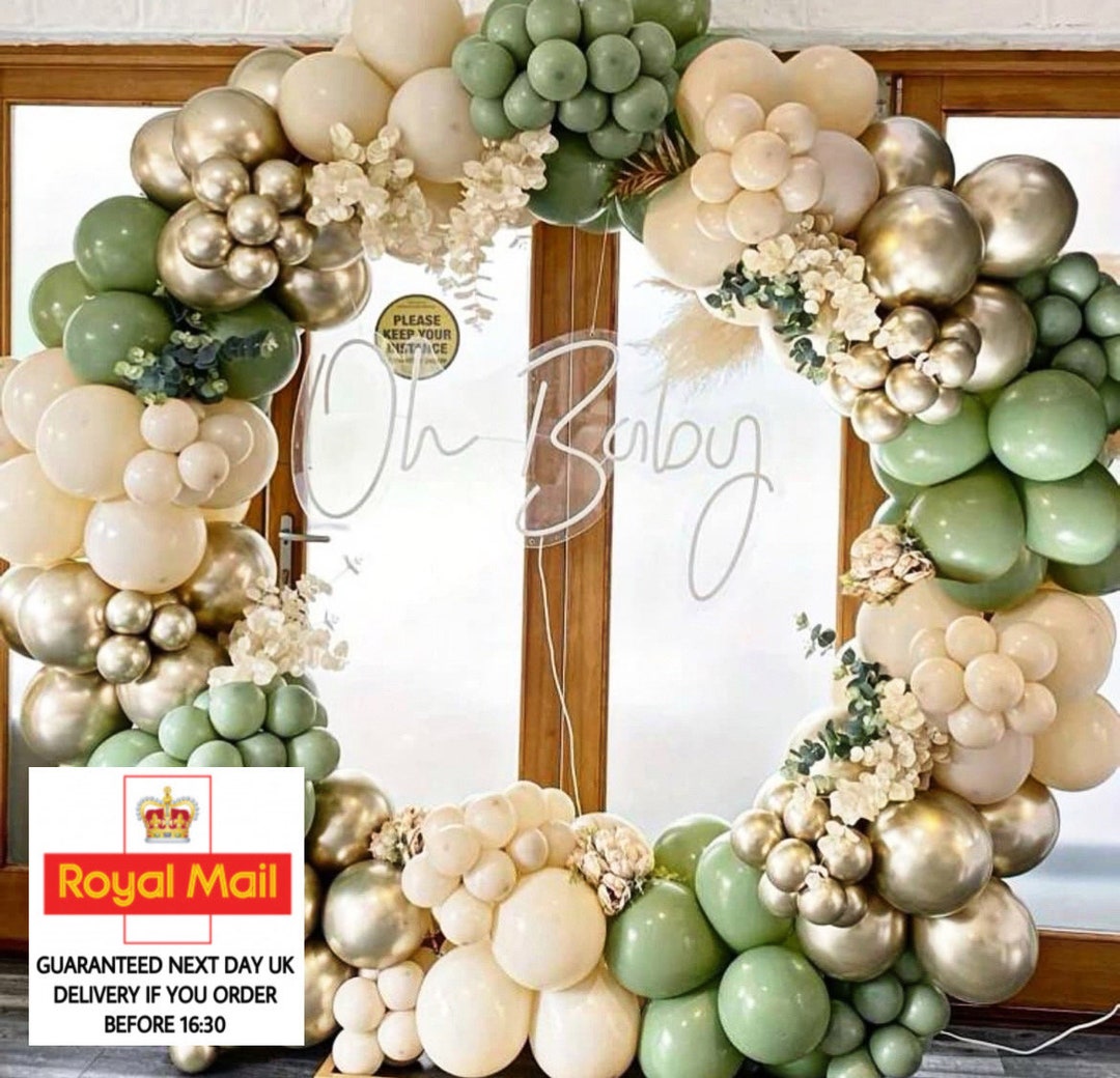 152 Pcs Green Balloon Garland Arch Kit Sage Green Gold Cream White - Etsy