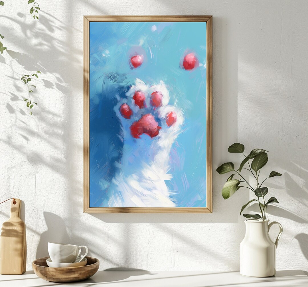 Cat Paw Poster, Cat Paw Printable, Cat Paw Collection, Boho Cat Paw ...