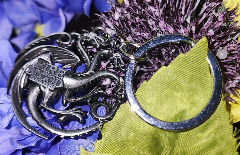 Targaryen Dragon Fire and Blood Keychain - Etsy