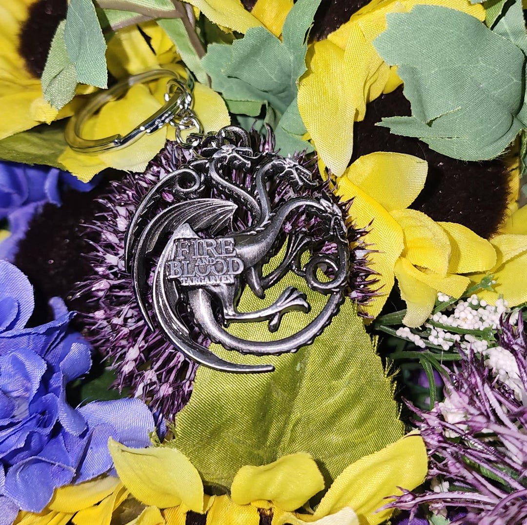 Targaryen Dragon Fire and Blood Keychain - Etsy