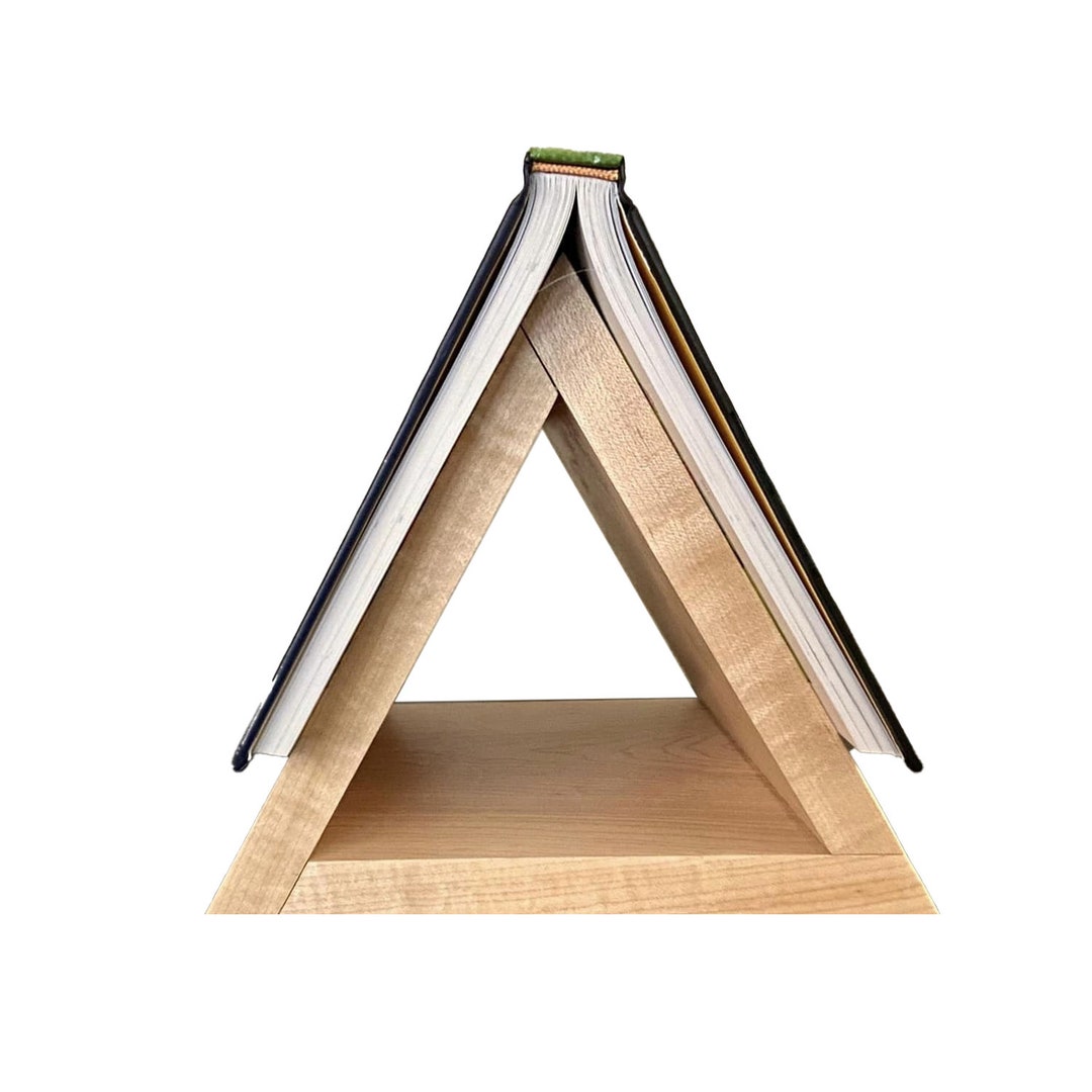 Triangle Nightstand Book Holder Wooden Bookmark Book Rest, Glasses ...