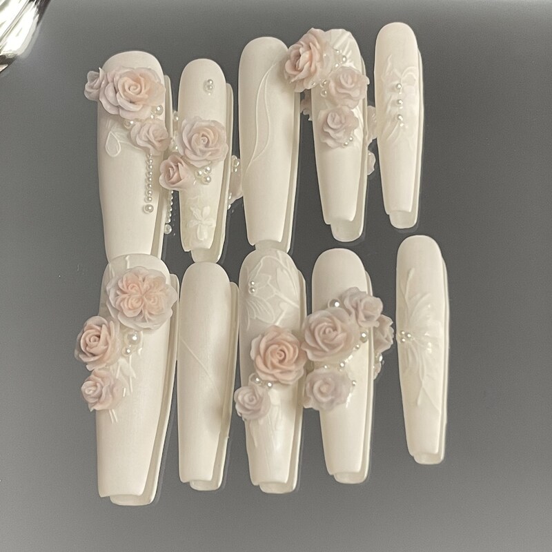Rose Nails - Etsy