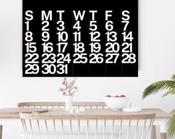 BOHO Black and White Calendar Wall - Etsy