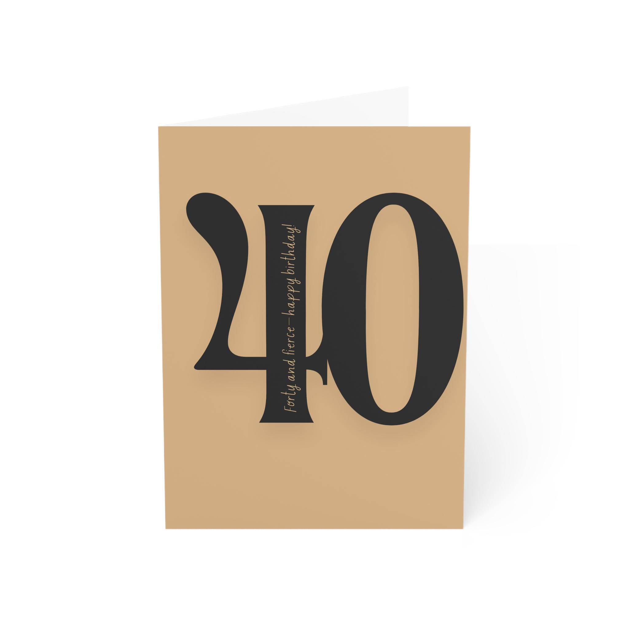 40th Birthday Card, Forty Year Birthday Card, 40 and Fierce Happy ...