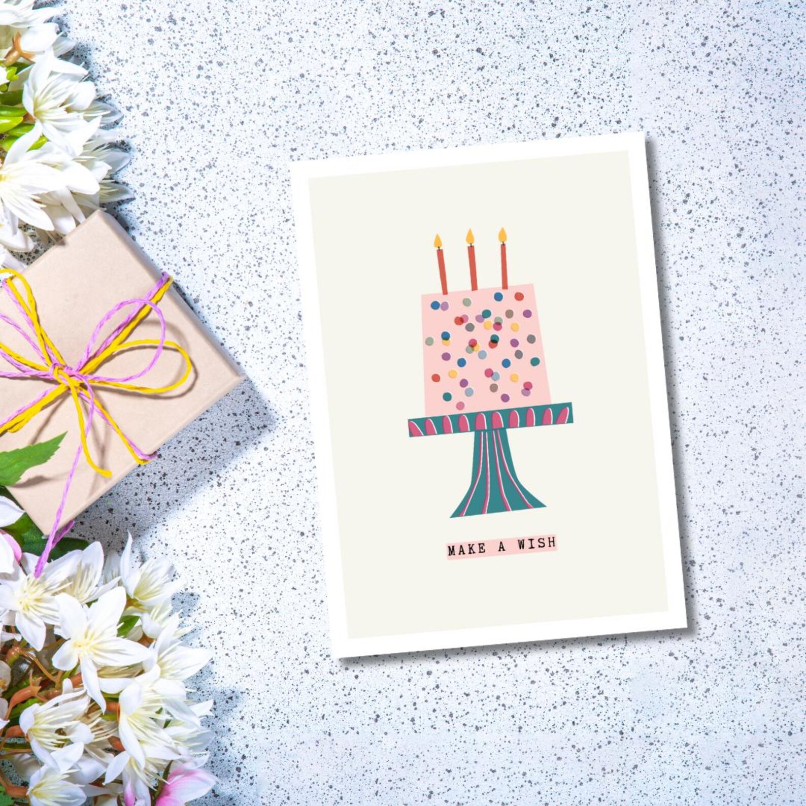 Birthday Card, Cake Birthday Card, Colorful Cake Birthday Card, Multi ...