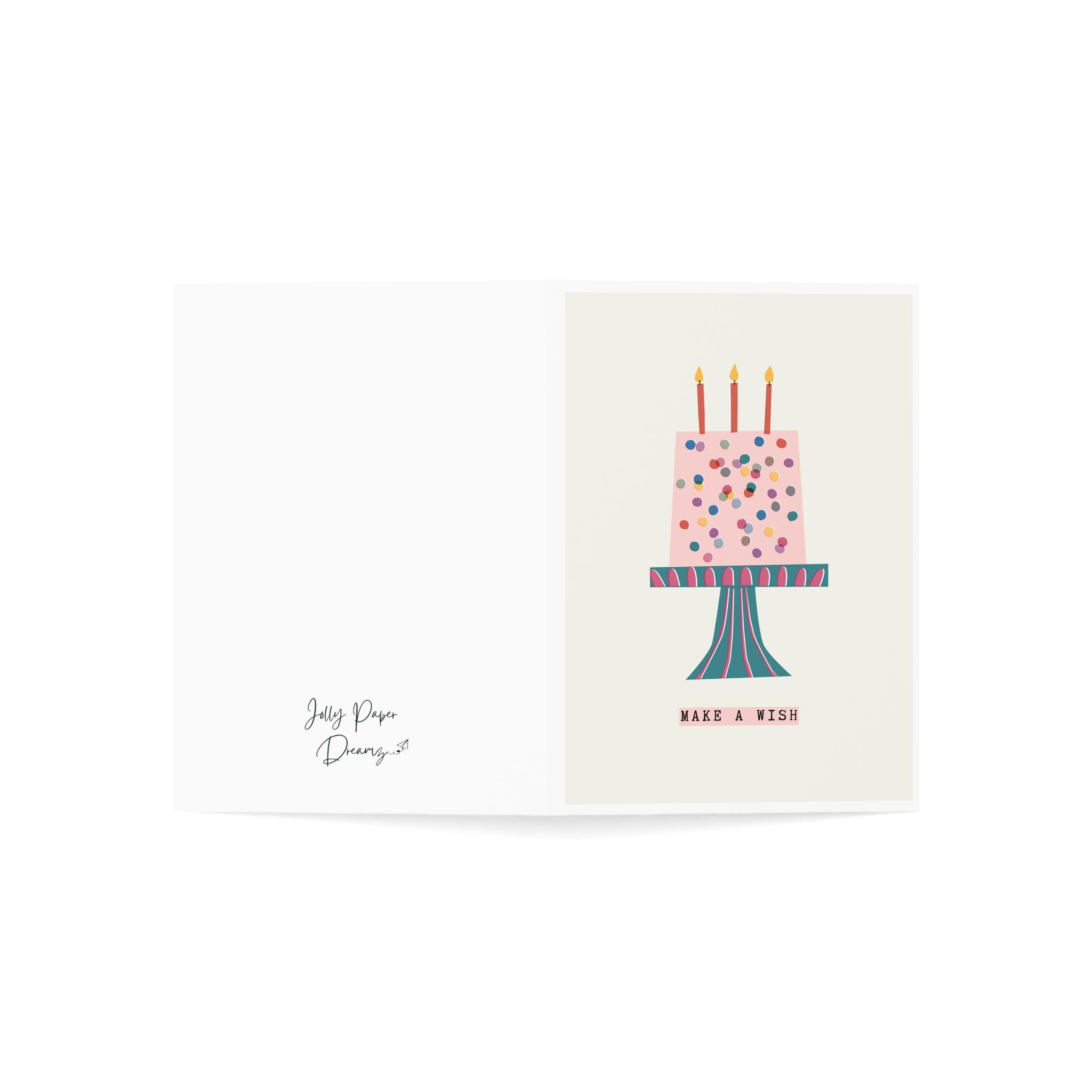 Birthday Card, Cake Birthday Card, Colorful Cake Birthday Card, Multi ...