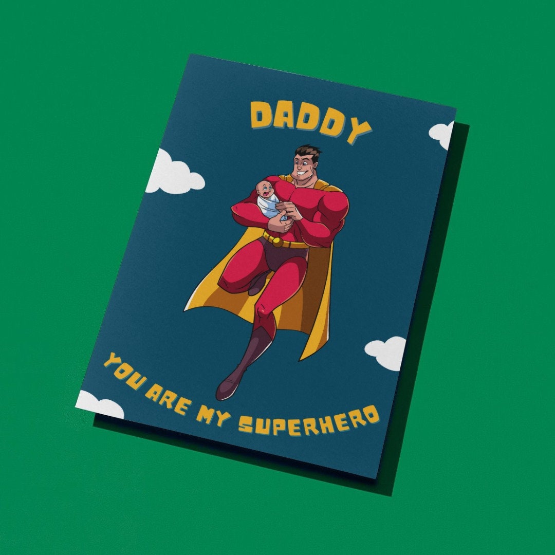 Father's Day Card, Superman Father's Day Card, Superhero Father's Day ...