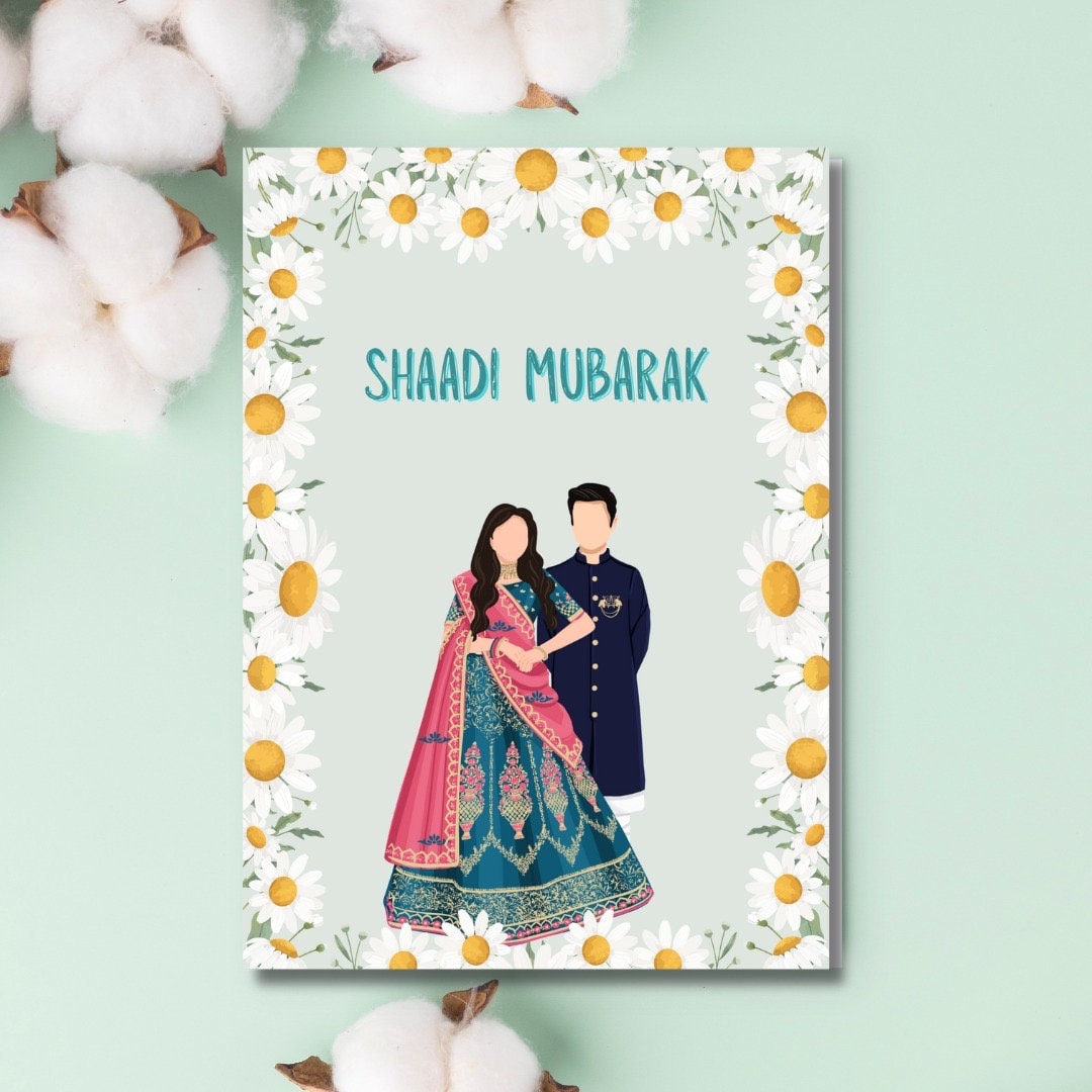 Shadi Mubarak Greeting Card, Desi Wedding (4.25x6.25) - Etsy