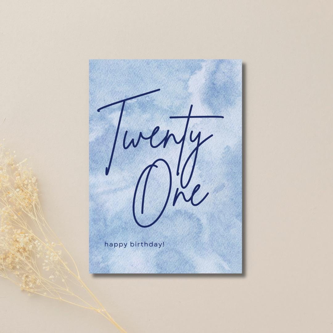 21st Birthday Card, Twenty First Birthday Card, Legal Age Birthday Card ...