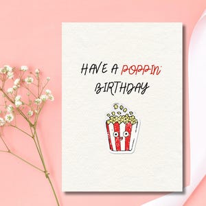 Birthday Card, Popcorn Birthday Card, Funny Birthday Card, Pun Birthday ...