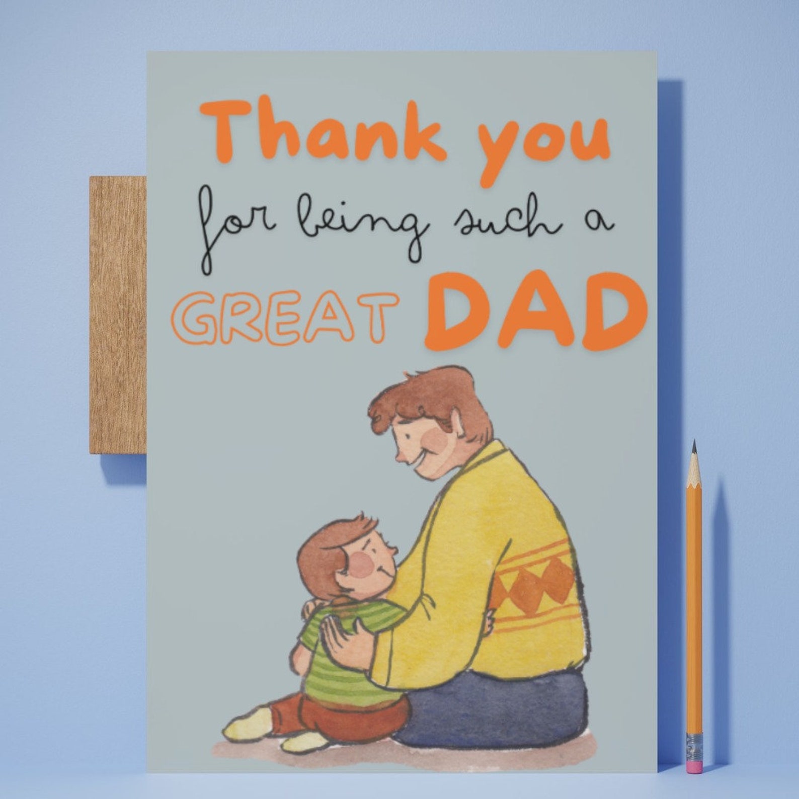 Father Day Card, Thank You Dad Card, Great Dad Card, Father's Day Card ...