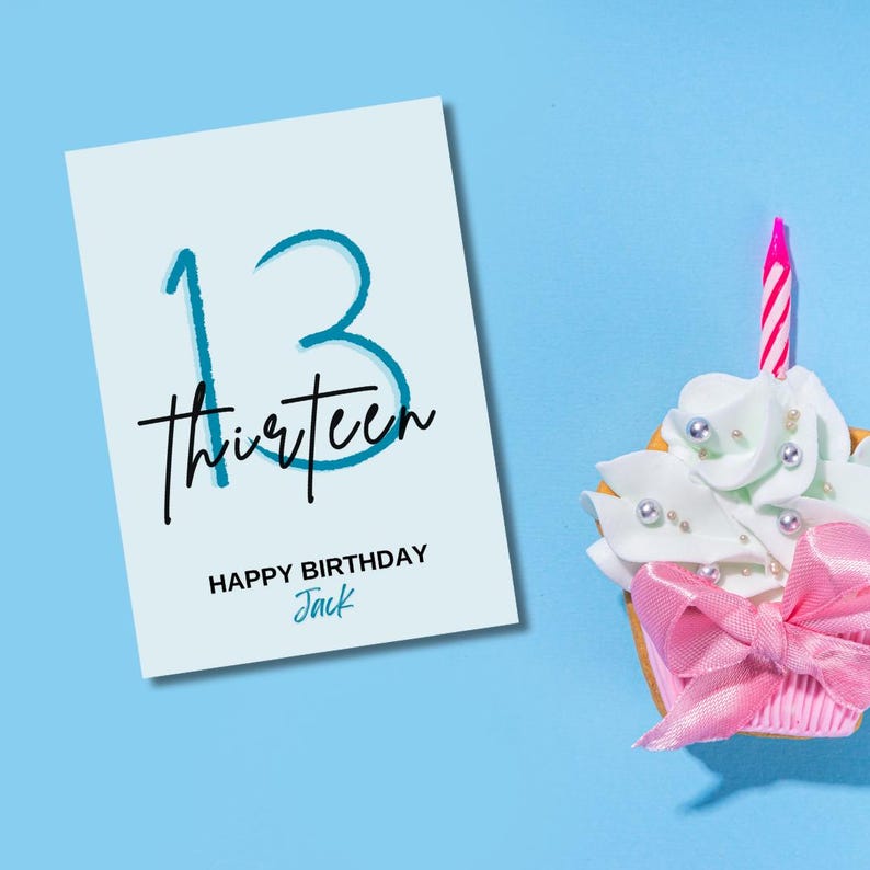 Customizable Teenage Birthday Card, Boy/girl Teenage Birthday Card ...