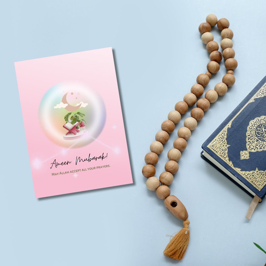 Ameen Mubarak Greeting Card, Muslim Celebration - Etsy
