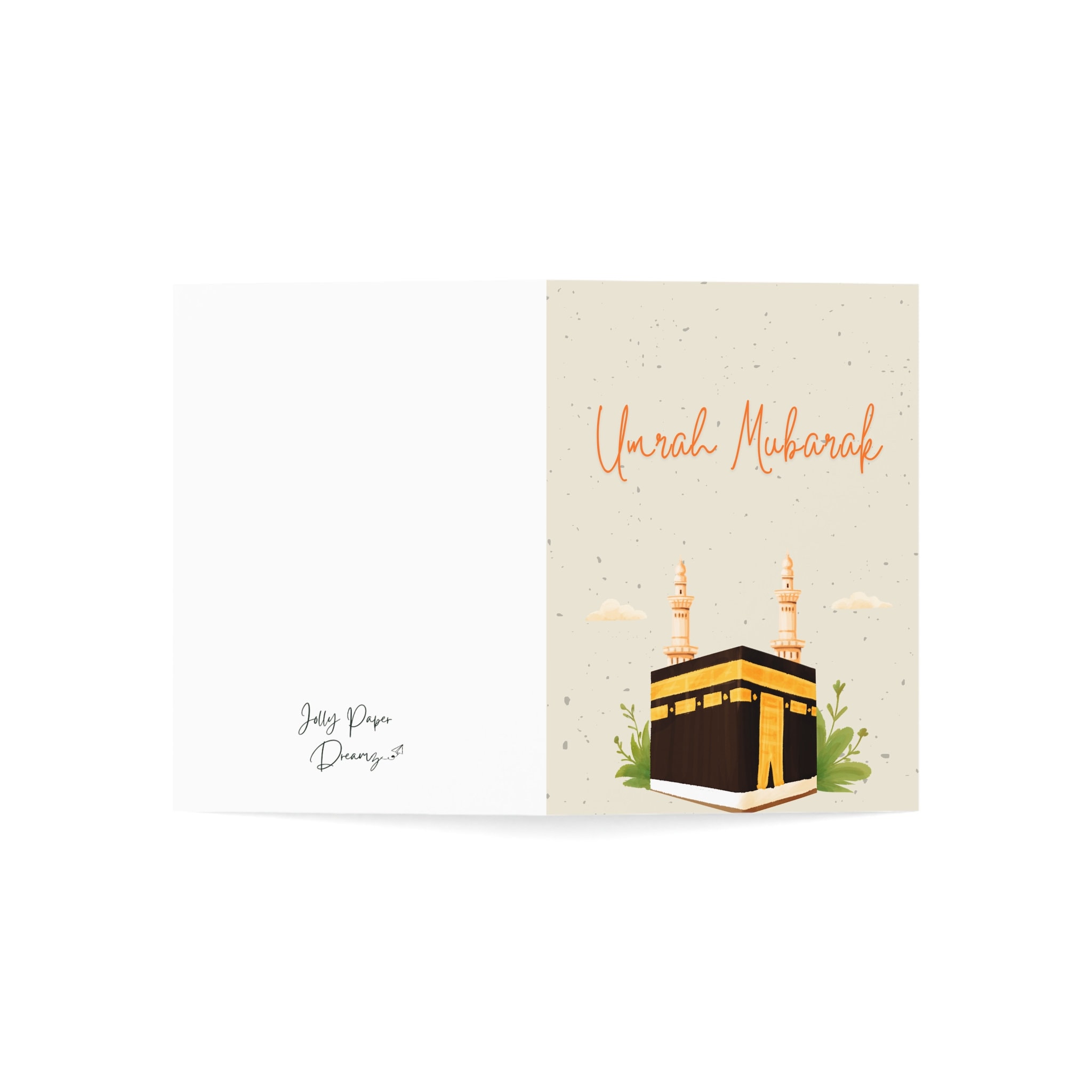 Umrah Mubarak Card, Umra Greeting Card, Umrah Muslim Holiday Card ...