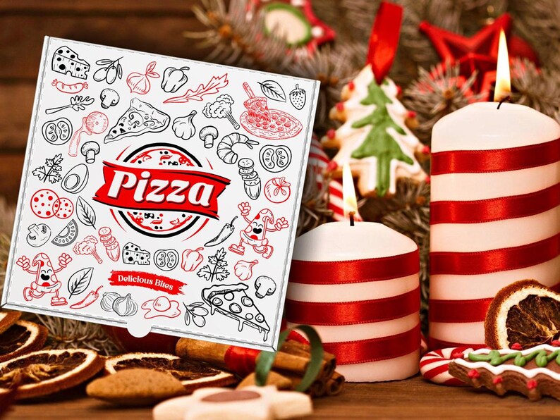 Hand-drawn Pizza Box Design Templates Custom Creative Packaging for ...