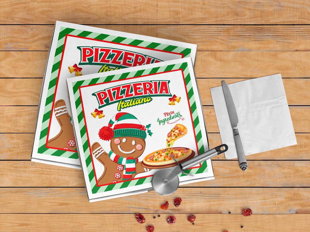 Christmas Pizza Box | This Holiday Season Christmas Pizza Box Design - Etsy