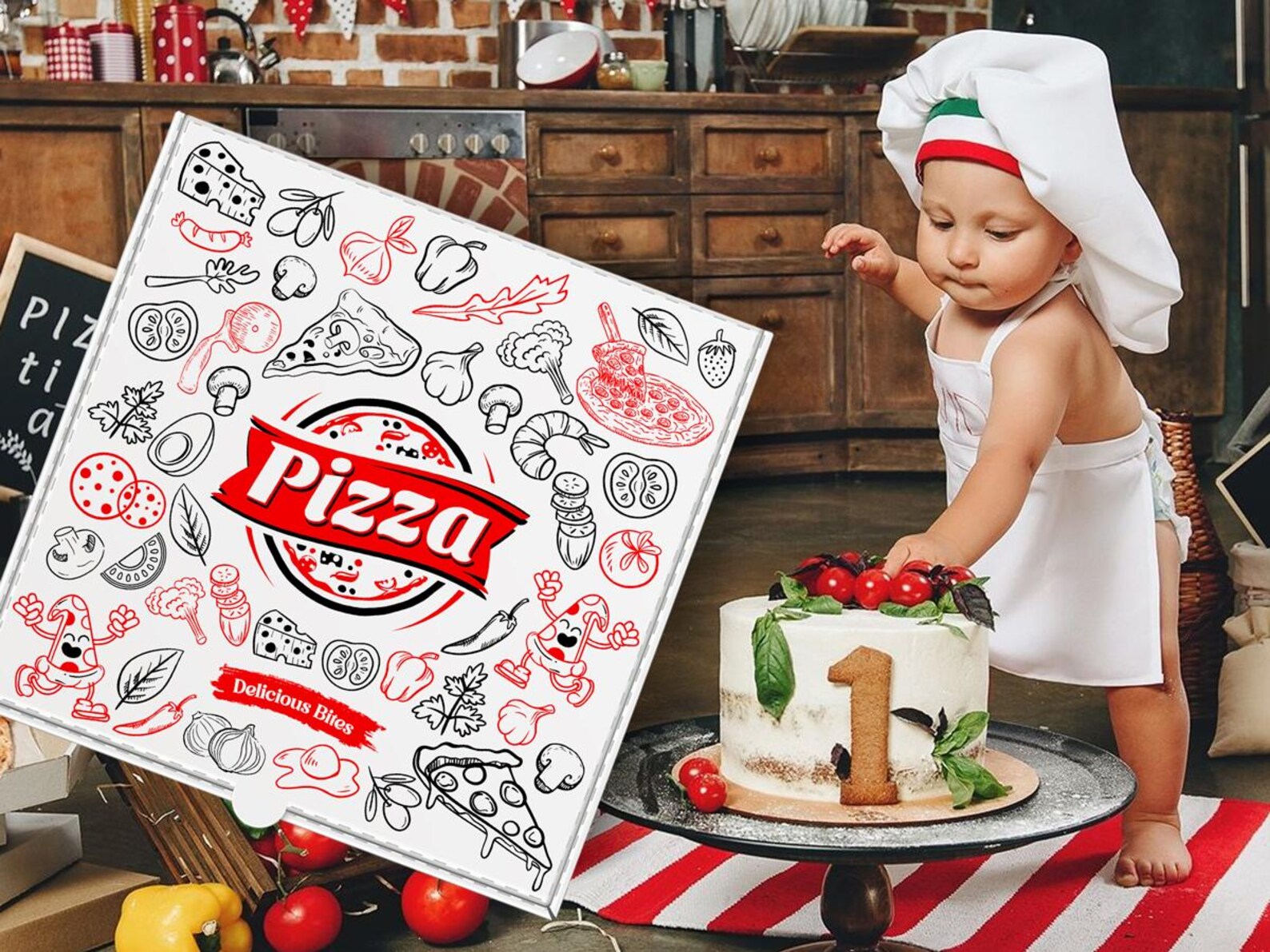 Hand-drawn Pizza Box Design Templates Custom Creative Packaging for ...