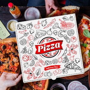Pizza Box Design Templates for Restaurants - Etsy
