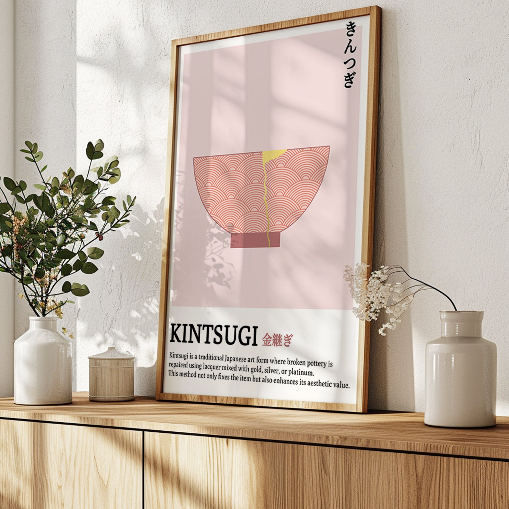 Kintsugi Definition Print Japan Printable Wall ART Urushi Rice Bowl ...