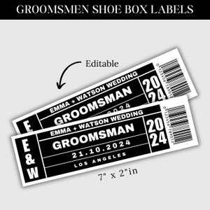 Groomsmen Proposal Shoe Box Labels, Printable Bridesmaid Groomsman ...