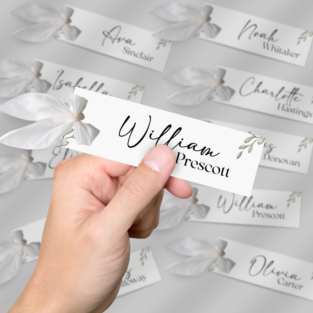 Editable Name Cards for Wedding, Wedding Name Place Cards, Seating Name ...