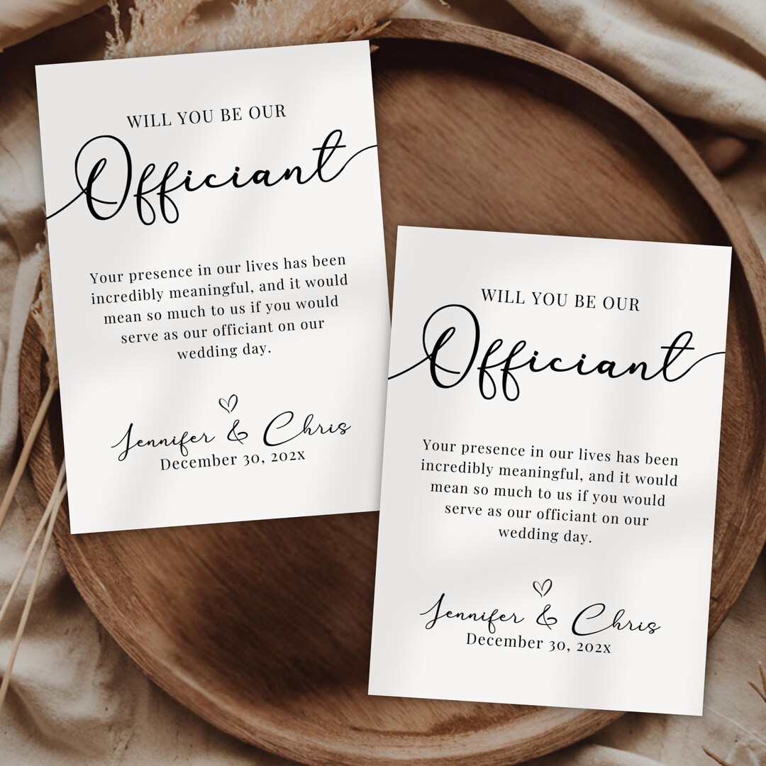 Officiant Proposal, Will You Marry Us Printable Card, Wedding Officiant ...