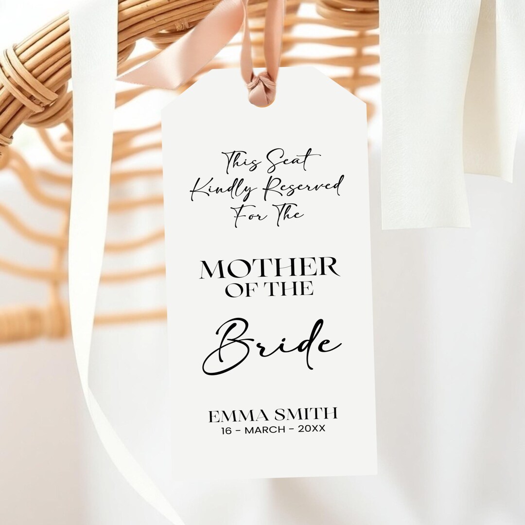 Seating Tag Canva Template, Reserved Seating Tag, Ceremony Seating Tag ...