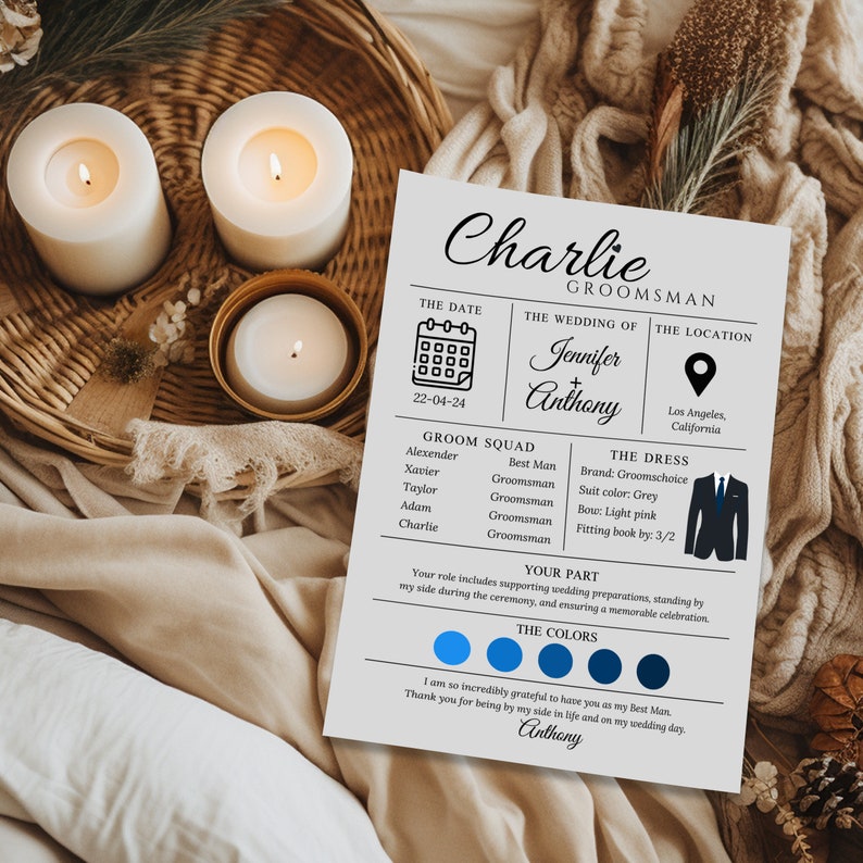 Groomsmen Info Card, Printable Groomsmen Proposal Card, Groomsmen Gifts ...