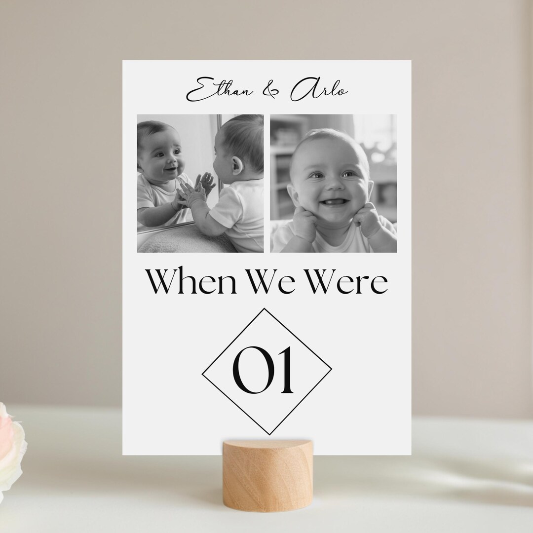 Wedding Table Numbers Cards, When We Were Age Table Number, Wedding ...