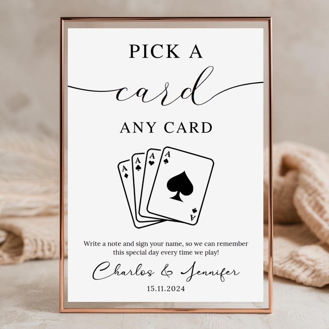 Playing Cards Guest Sign, Custom Playing Guest Cards, Playing Cards ...