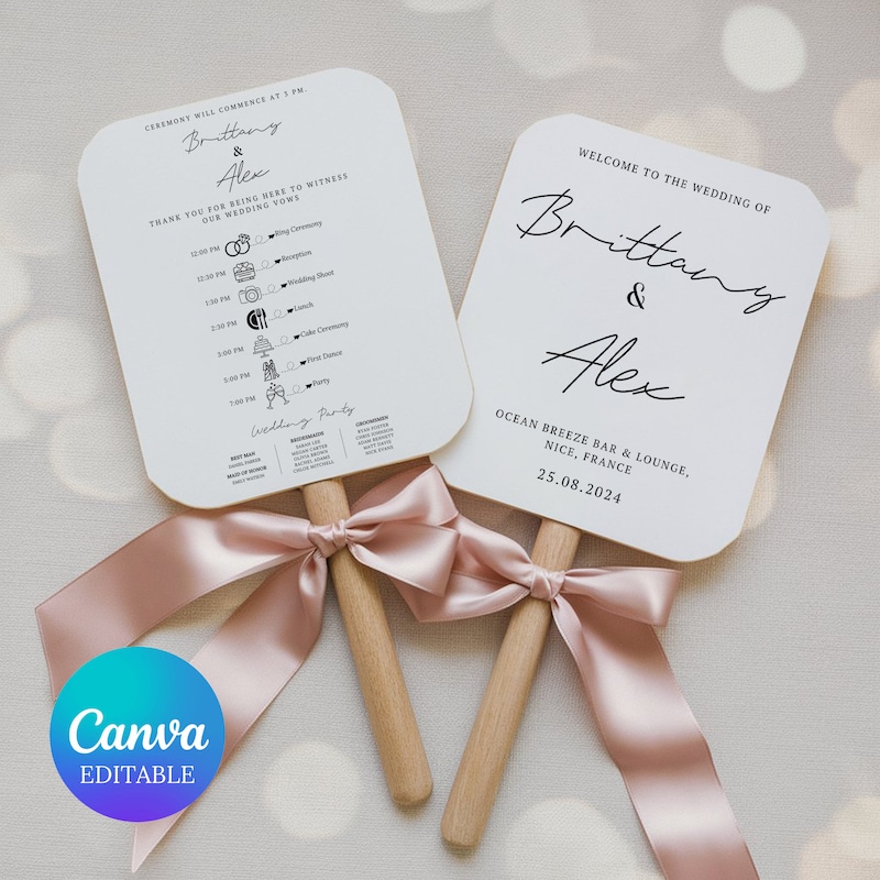 Wedding Fan Template - Etsy