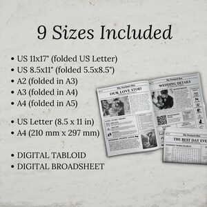 Folded Printable Wedding Newspaper Program Canva Template, Wedding ...