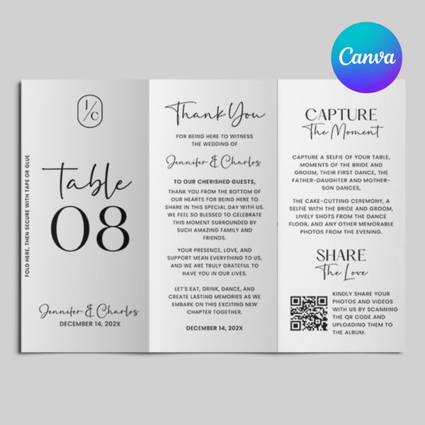 Wedding Folded Table Numbers - Etsy