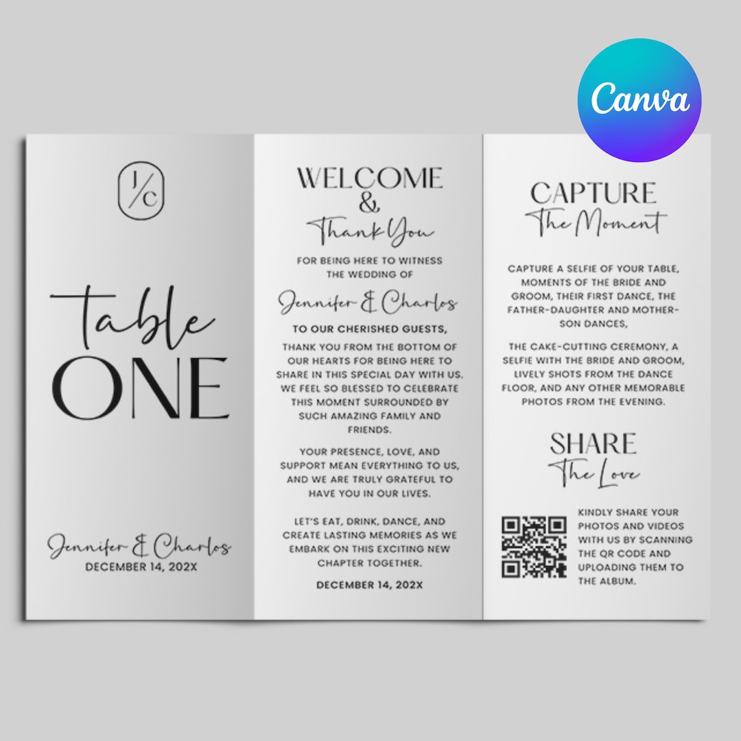 Wedding Trifold Table Number, Minimalist Wedding Table Numbers, Wedding ...