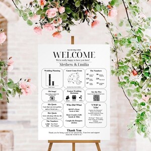 Infographic Wedding Sign, Fun Fact Wedding Template, Editable Wedding ...