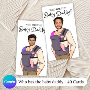 Who Has the Baby Daddy, Printable Baby Shower Game, Find Daddy Scratch ...