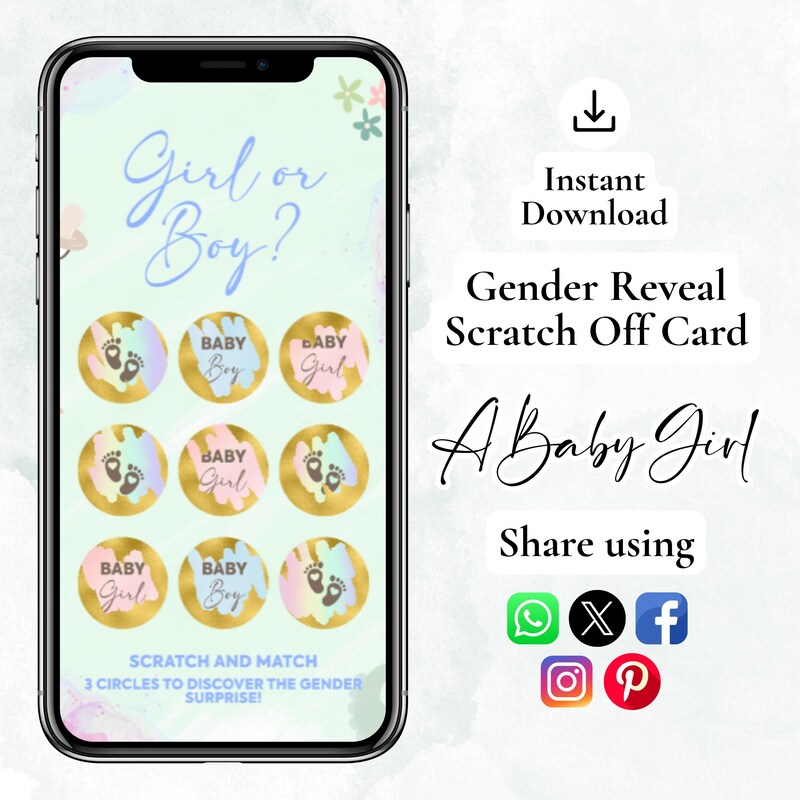 Gender Reveal Scratch Card - Etsy