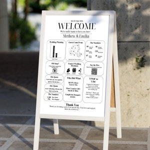 Infographic Wedding Sign, Fun Fact Wedding Template, Editable Wedding ...