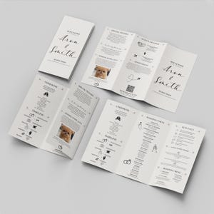 Trifold Wedding Program Template, Wedding Ceremony Program, Modern ...