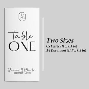 Wedding Trifold Table Number, Minimalist Wedding Table Numbers, Wedding ...