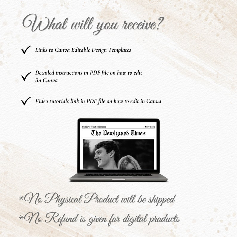 Wedding Newspaper Template, Newspaper Wedding Program, Wedding ...