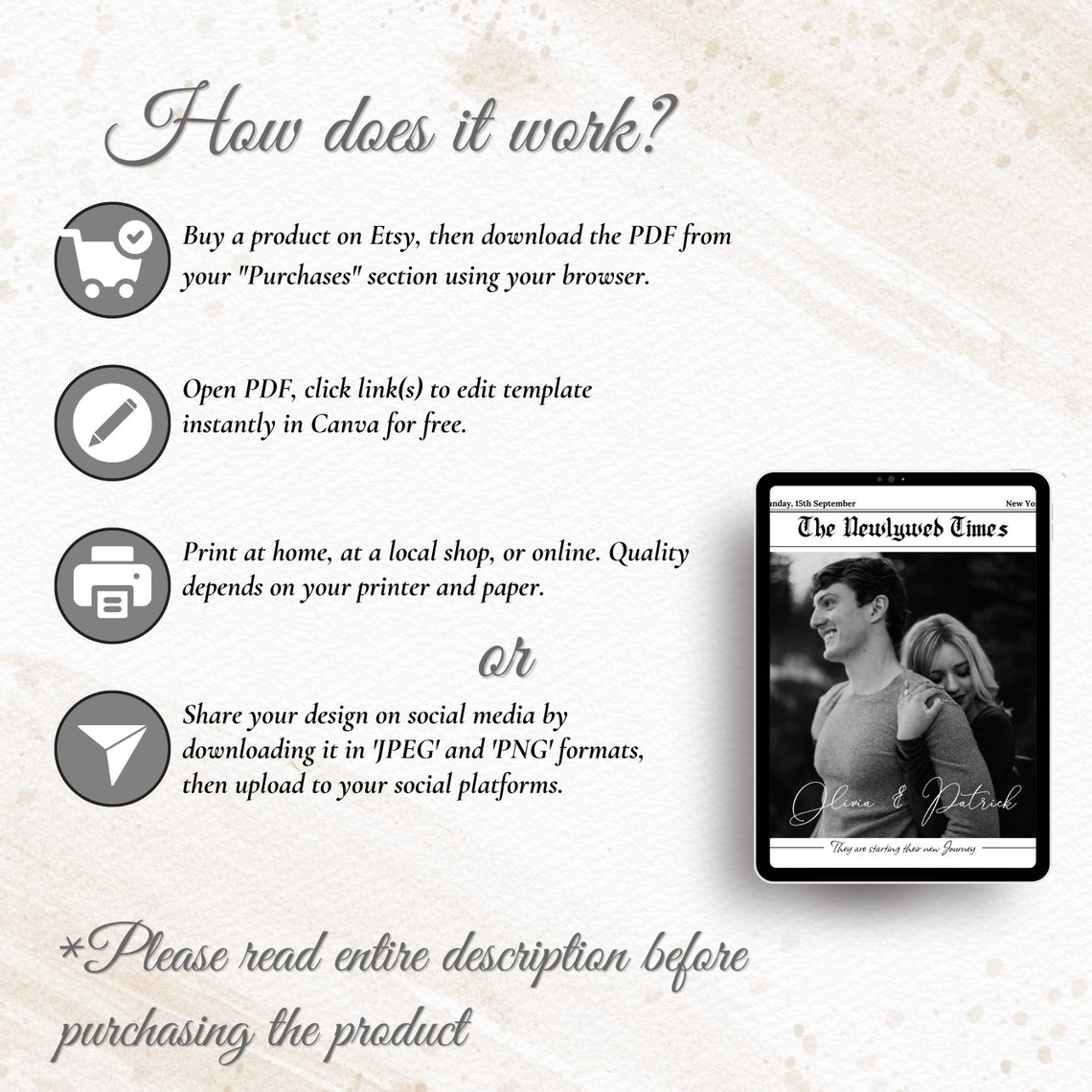 Wedding Newspaper Template, Newspaper Wedding Program, Wedding ...