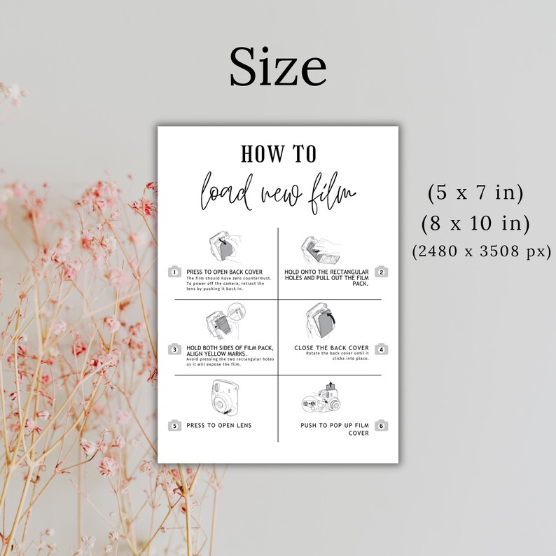 Instax Mini 11 Photo Guestbook Sign, Camera Instructions, How to Take A ...