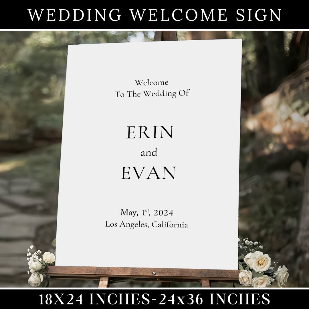 Wedding Welcome Sign, Wedding Entrance Sign, Wedding Ceremony Sign ...