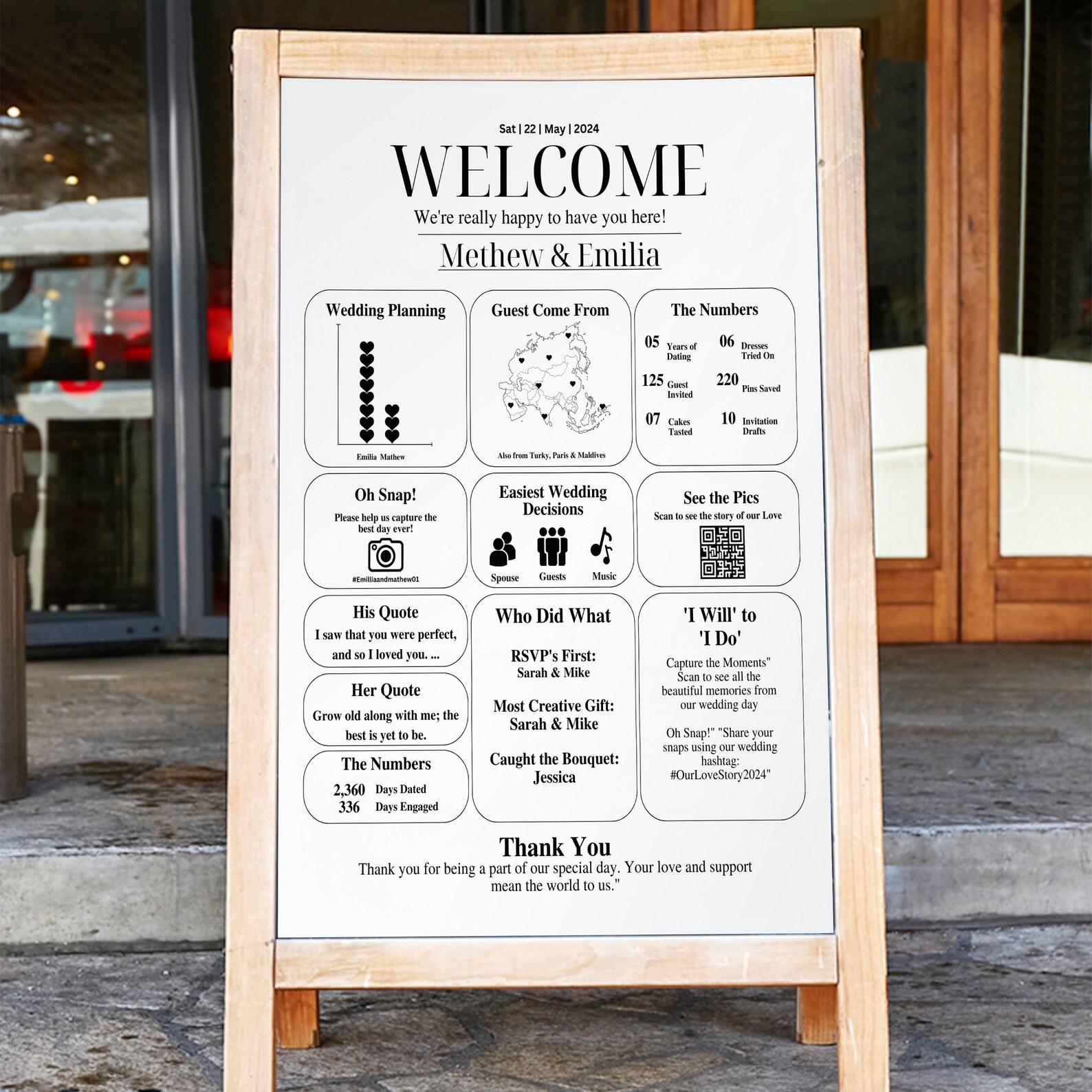 Infographic Wedding Sign, Printable Wedding Welcome Sign, Editable Fun ...