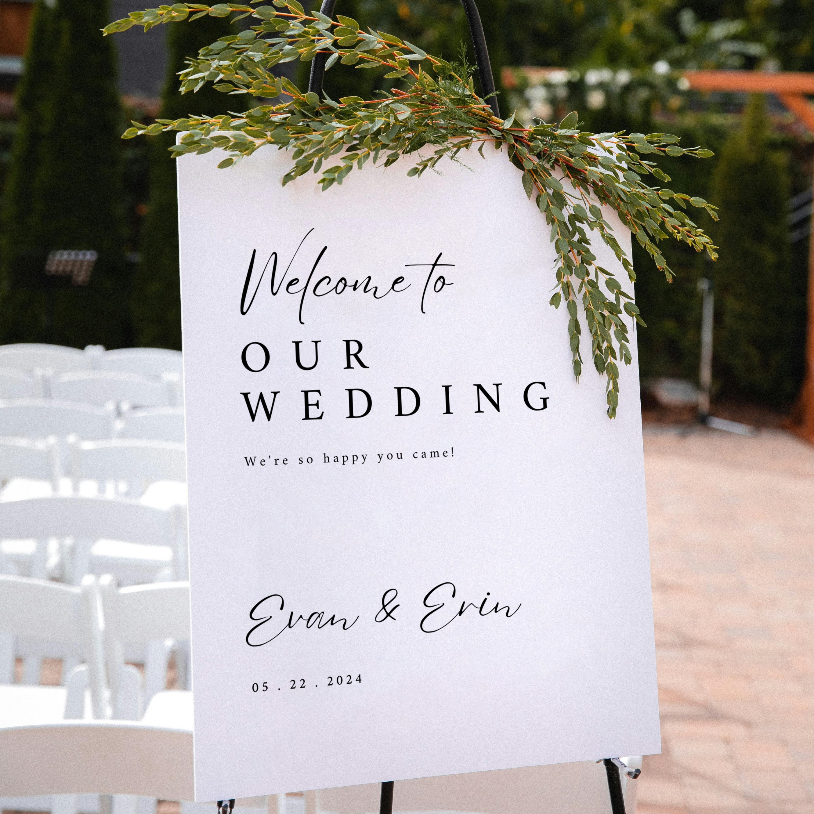 Wedding Welcome Sign, Modern Wedding Sign, Wedding Program Sign ...